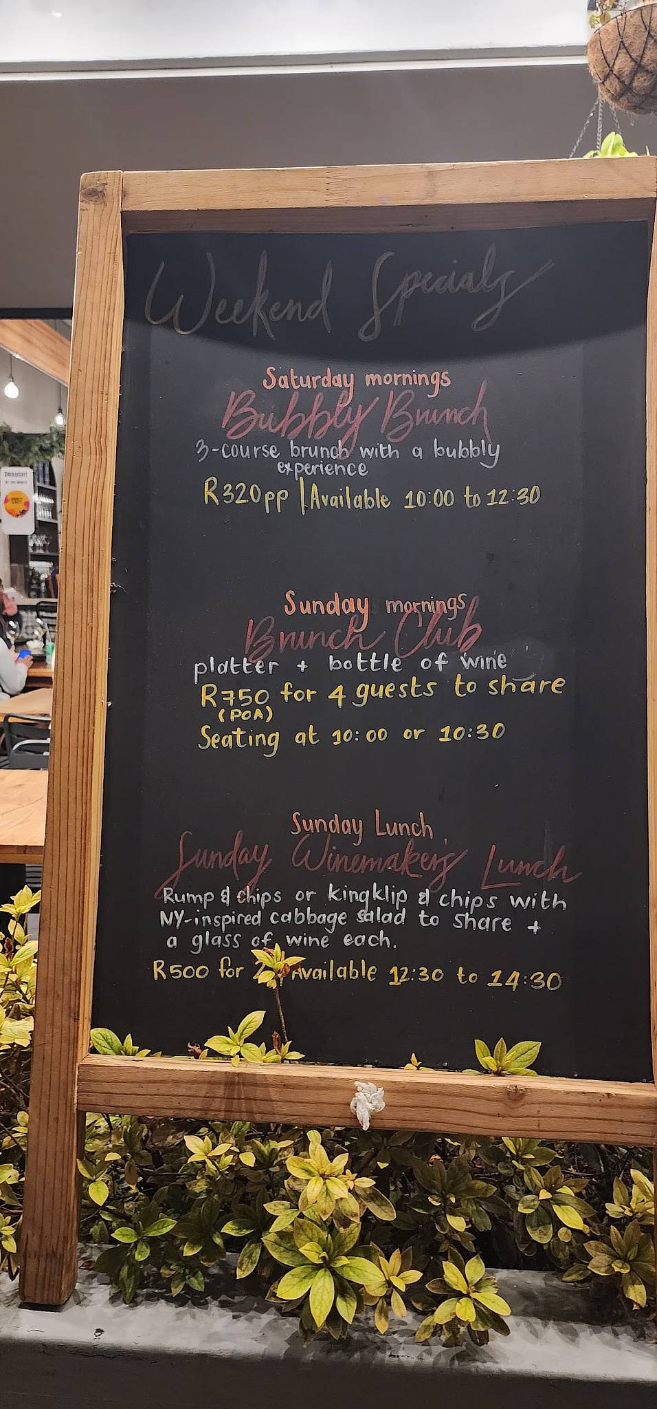 Menu at The Tasting Room Long restaurant, Pretoria