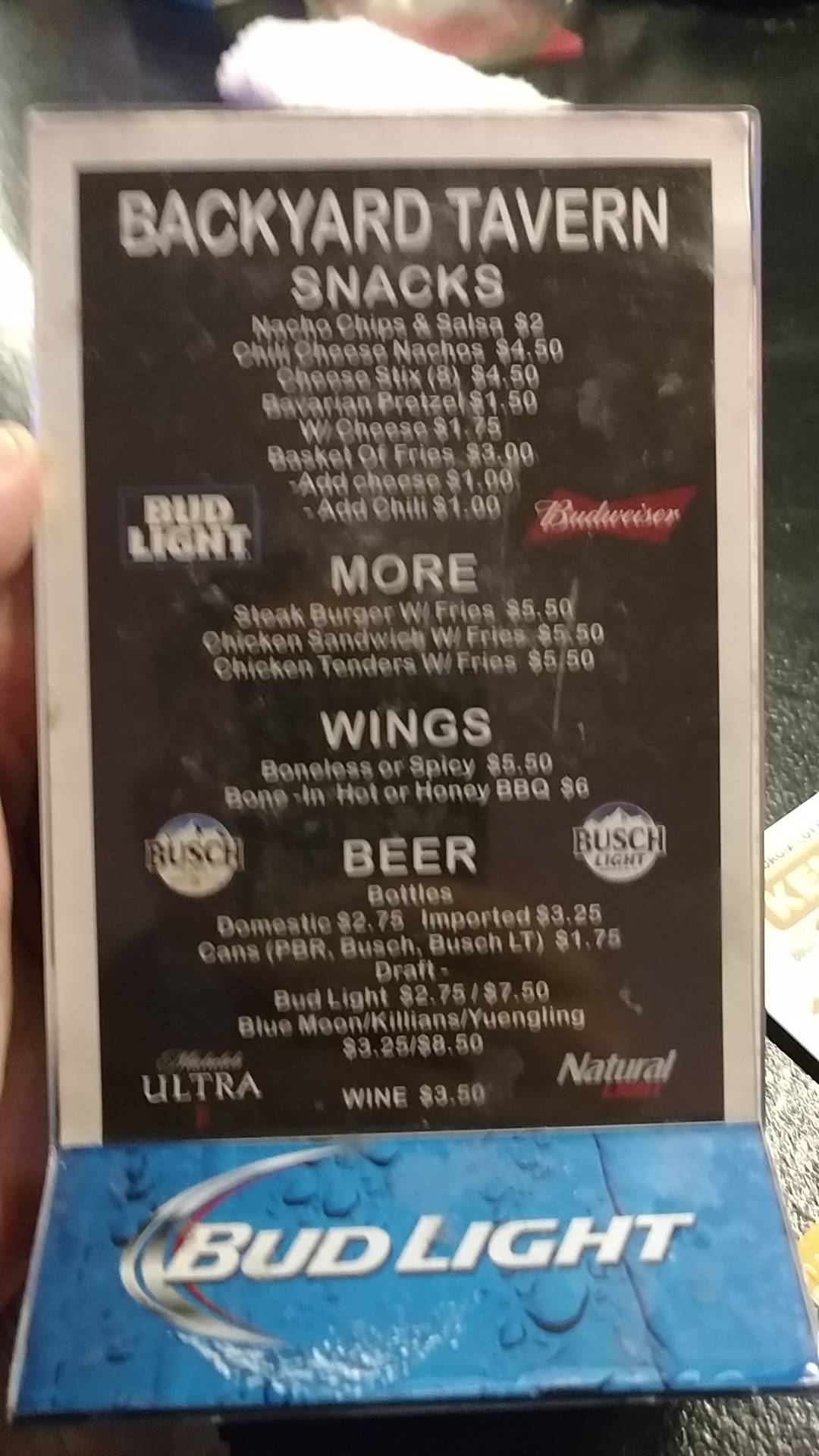 Menu at The Tavern On Belair pub & bar, Augusta