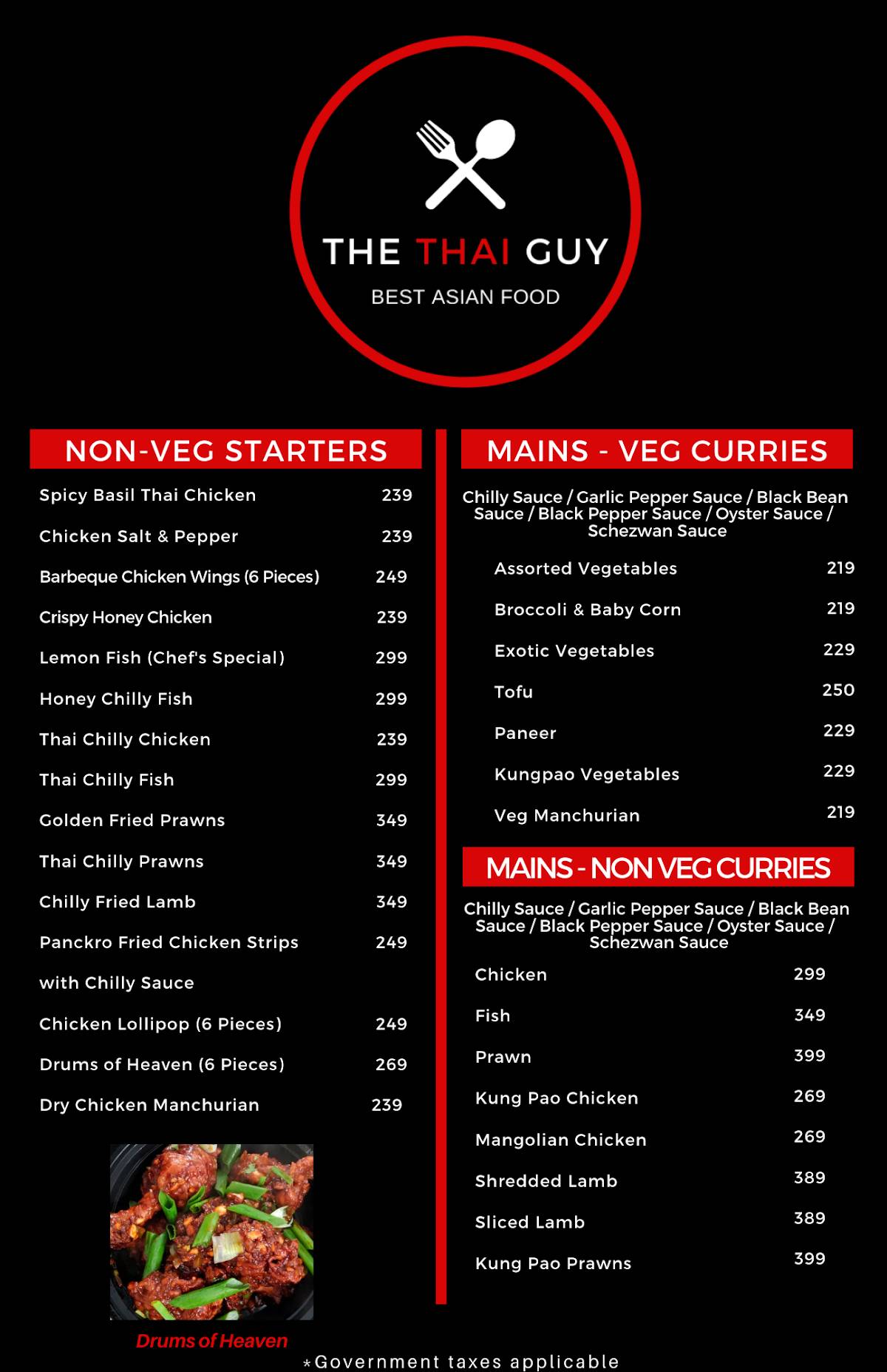 Menu at The Thai Guy (Kitchen), New Delhi
