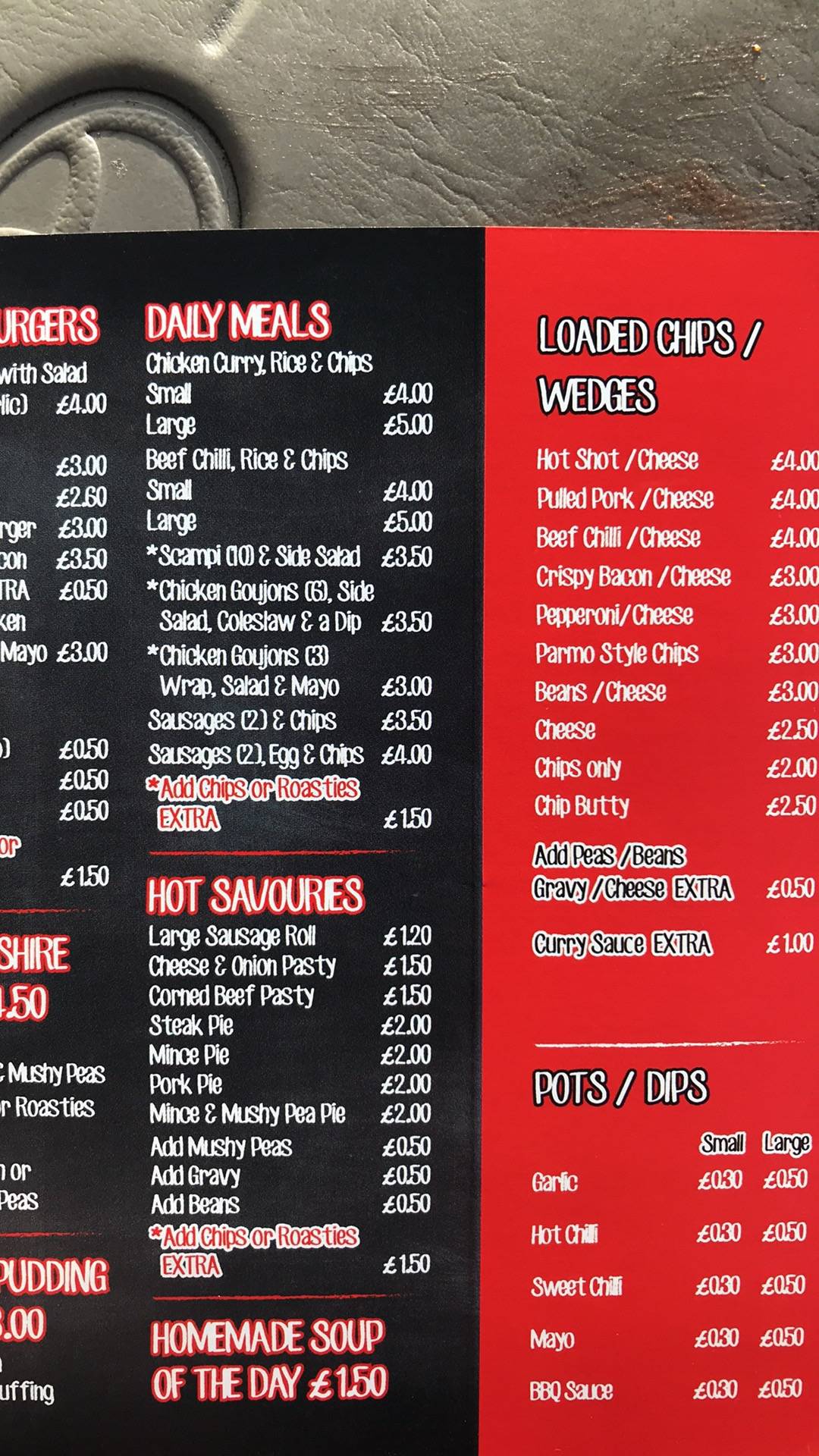 Menu at The Tuck In Cafe Billingham, Billingham