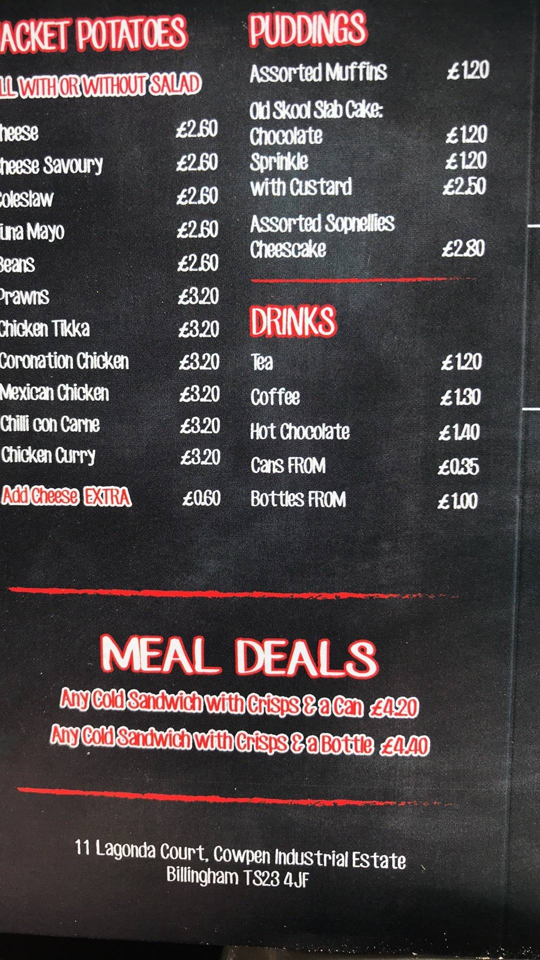 Menu at The Tuck In Cafe Billingham, Billingham