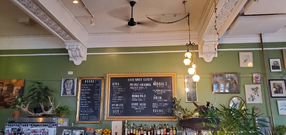 Menu at The Vault Cafe, Nanaimo