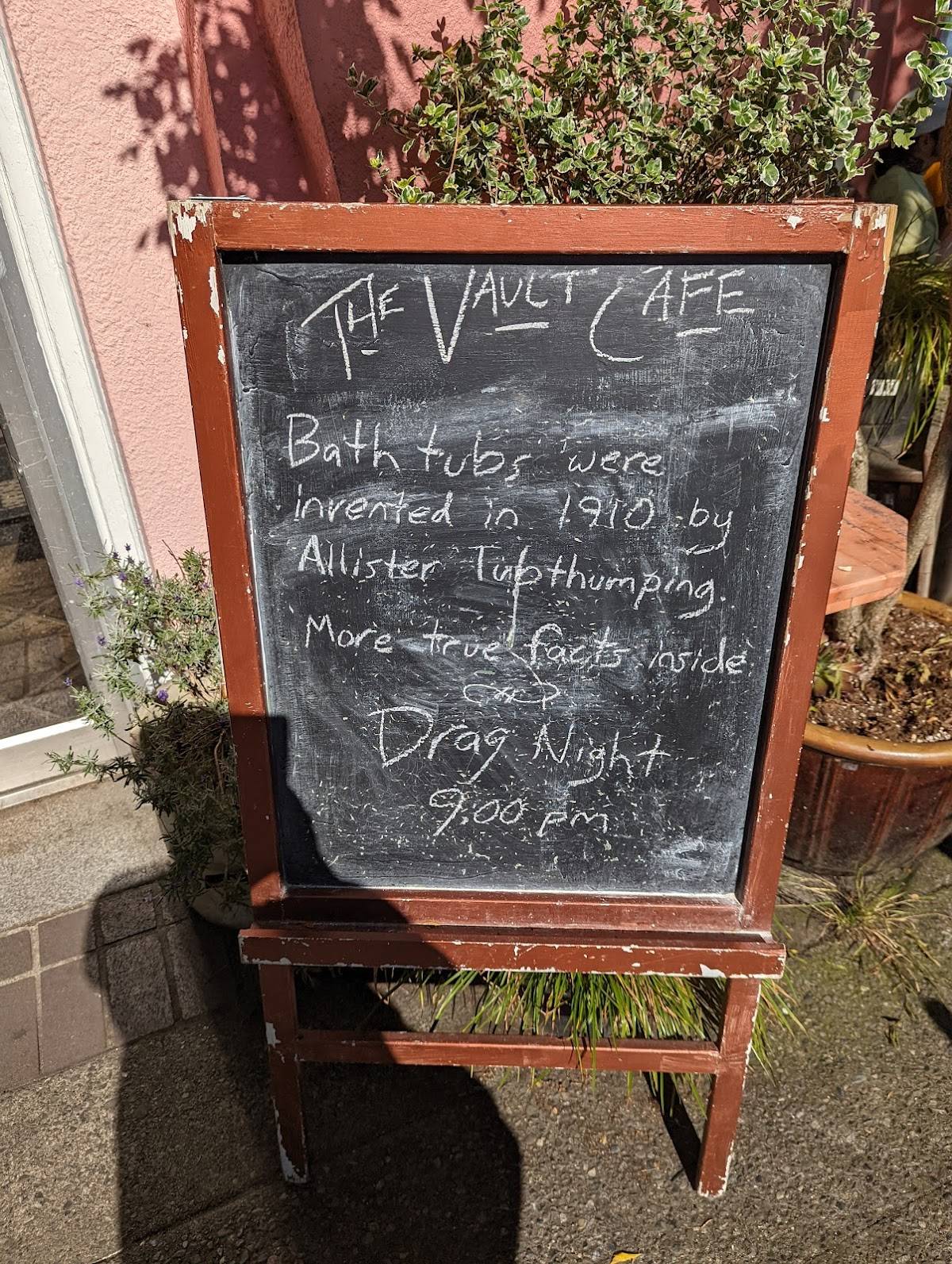 Menu at The Vault Cafe, Nanaimo