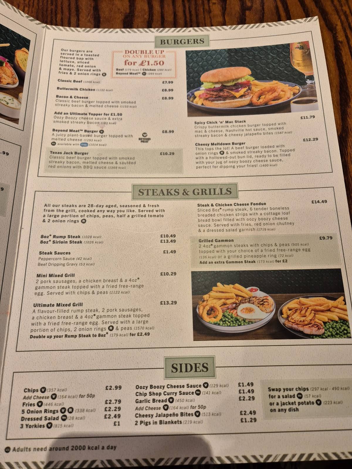 Menu at Waterside pub & bar, Rugby