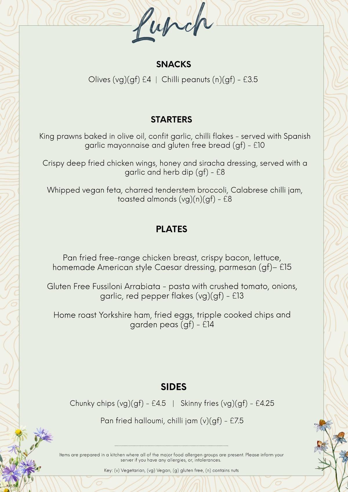 Menu at The Wheelbarrow, Liverpool, Greenbank Sports Academy
