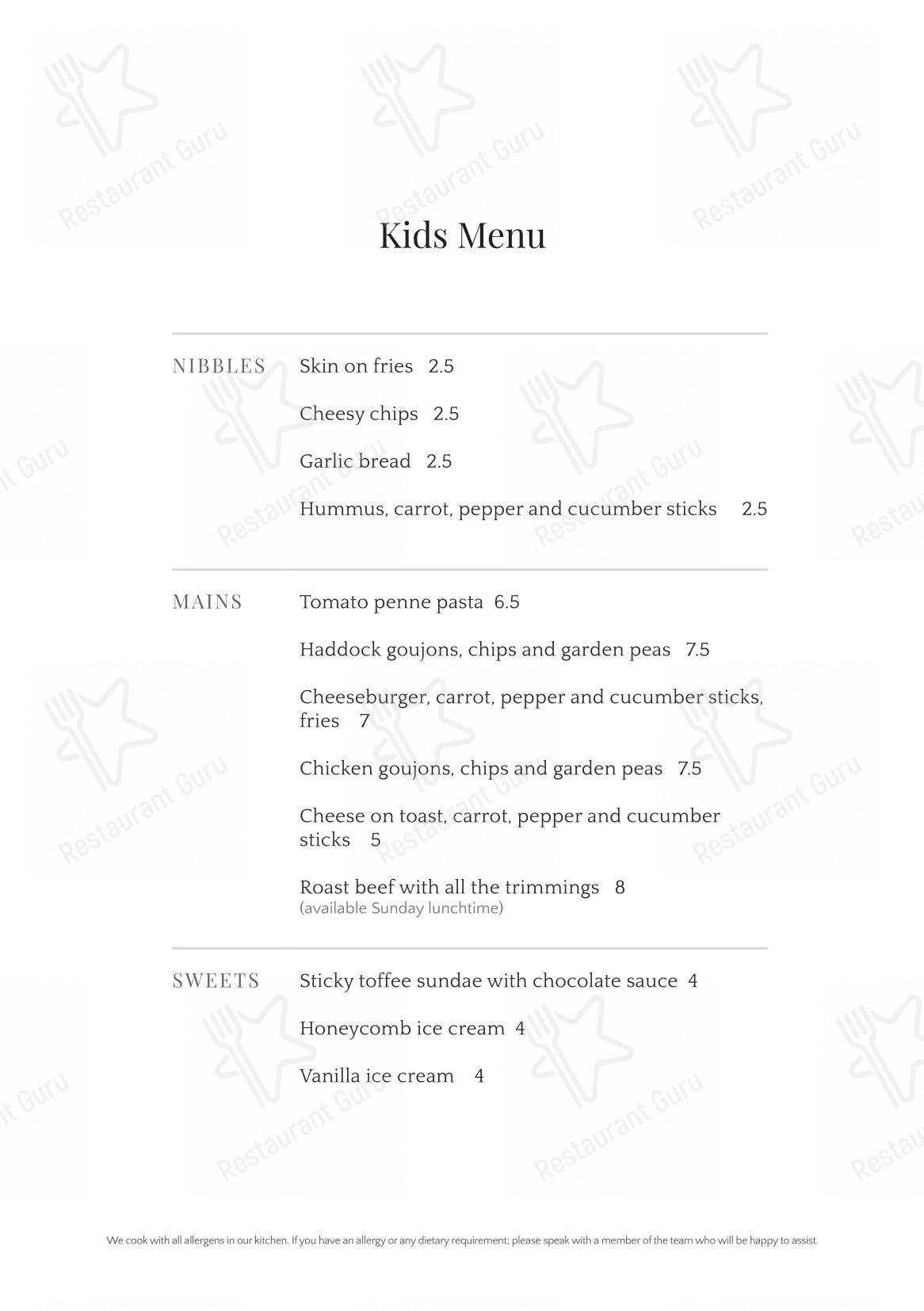 Menu at The White Horse in Churton pub & bar, Holt, Chester Rd