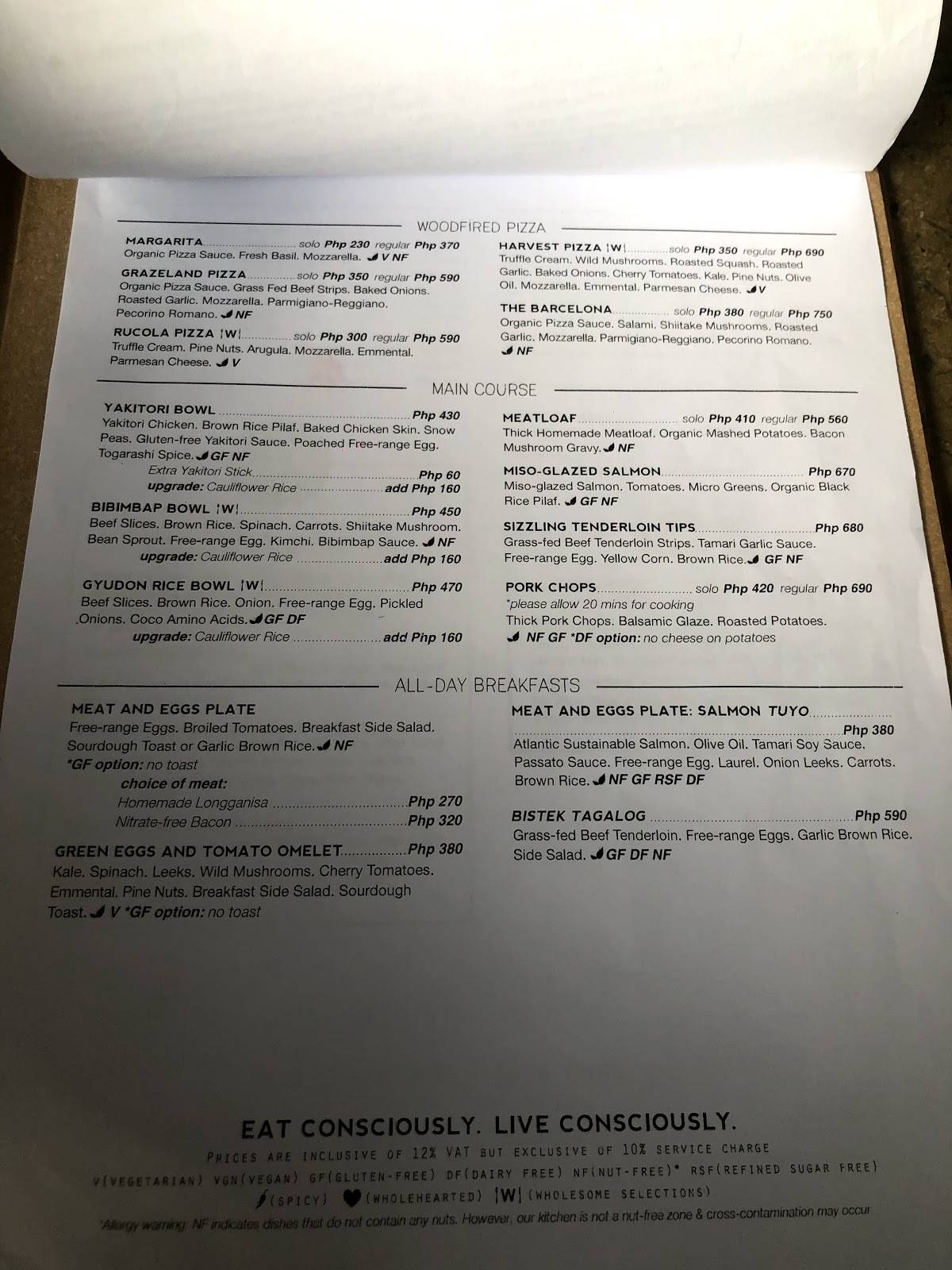 Menu at The Wholesome Table BGC restaurant, Taguig, Central Square