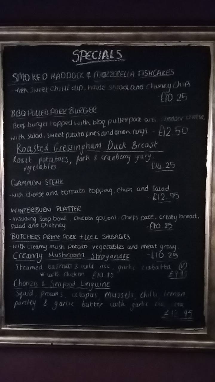Menu at The Winterburn pub & bar, Halifax
