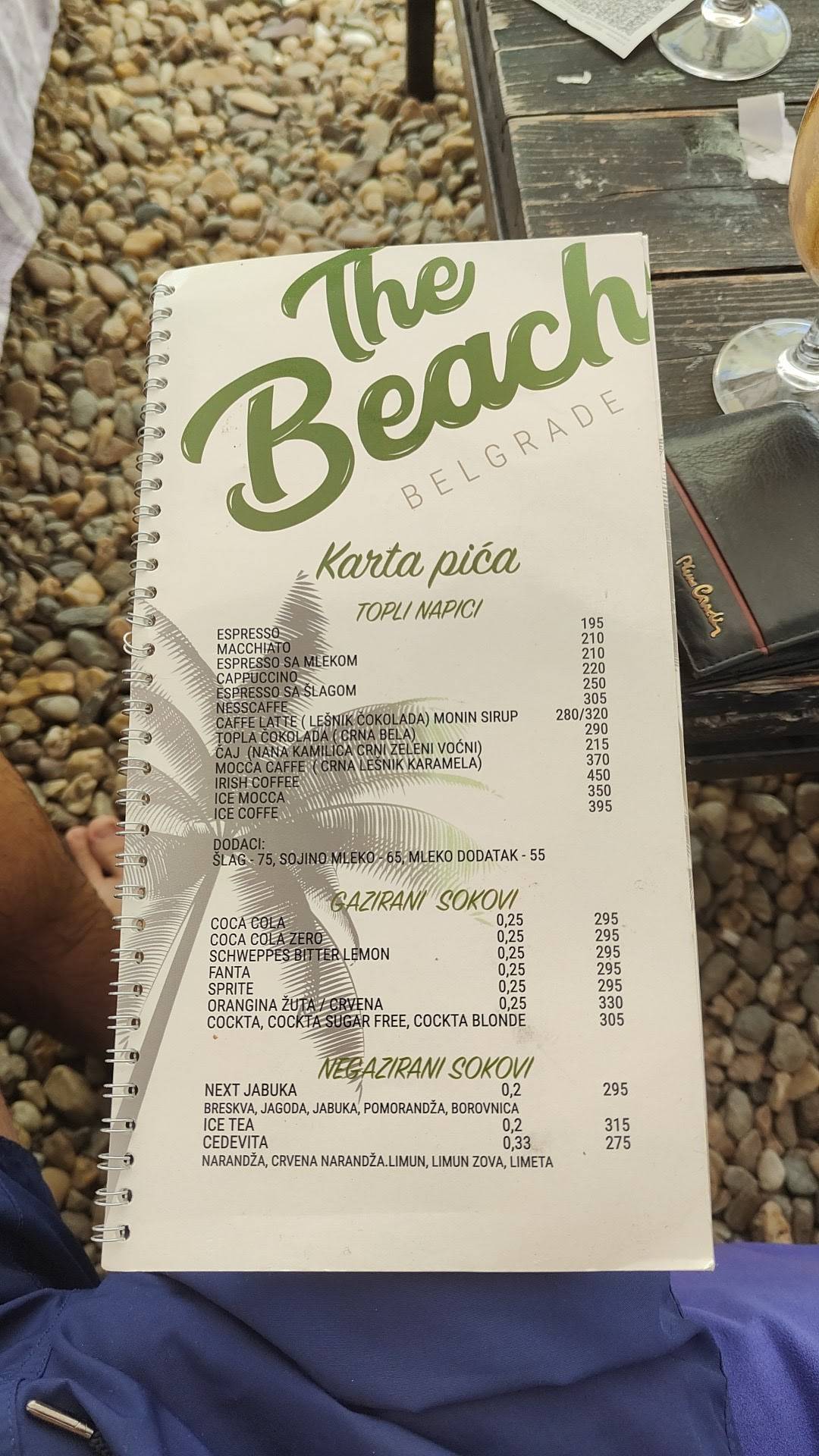 Menu at The beach pub & bar, Belgrade