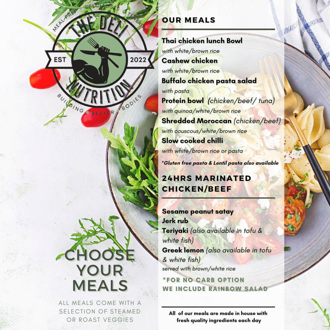 Menu at The deli nutrition restaurant, Costa Adeje