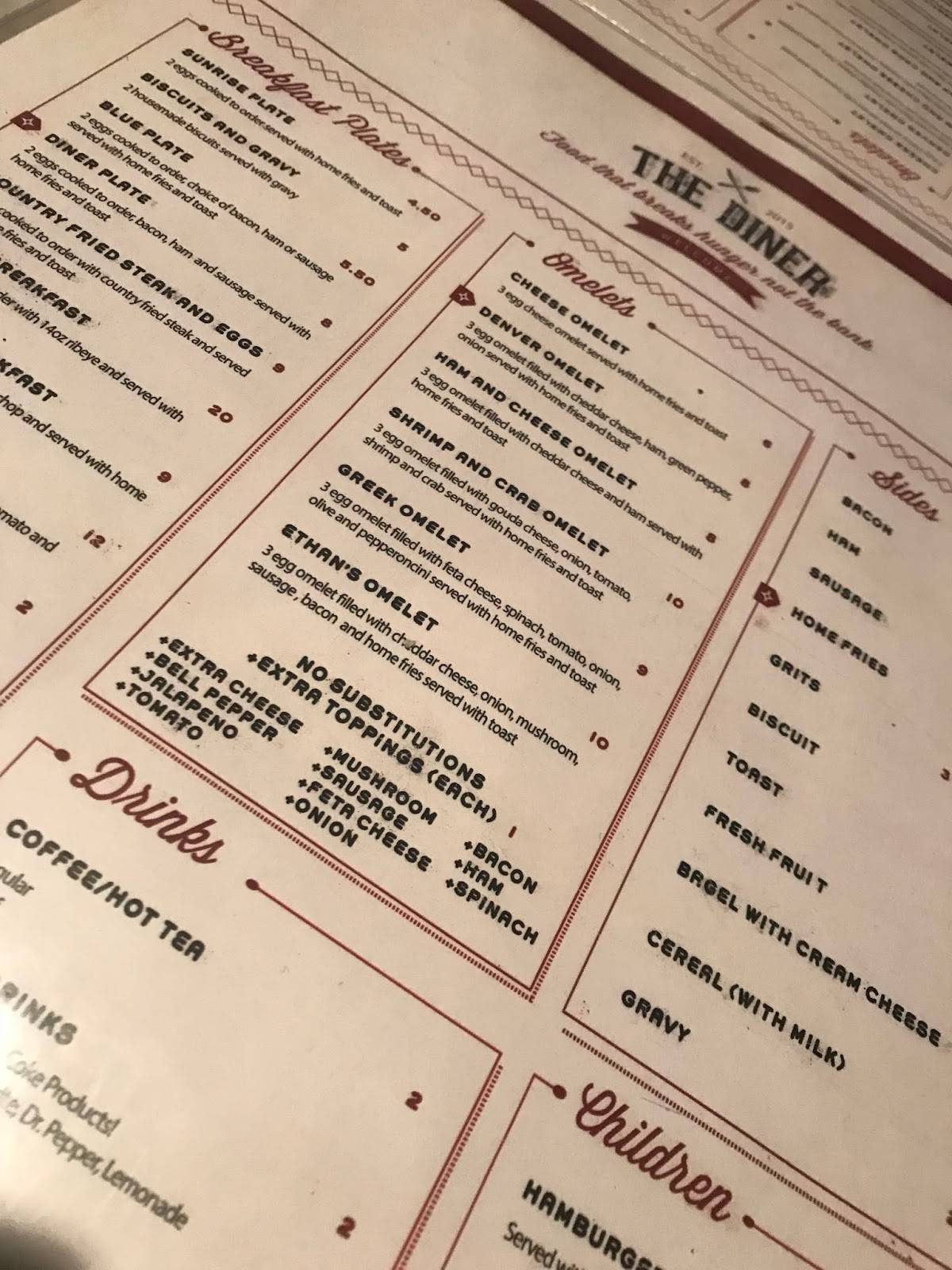 Menu at The ugly Diner restaurant, Gulf Shores