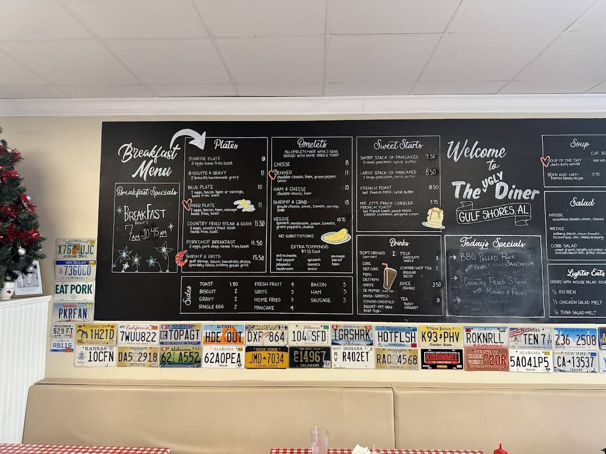 Menu at The ugly Diner restaurant, Gulf Shores