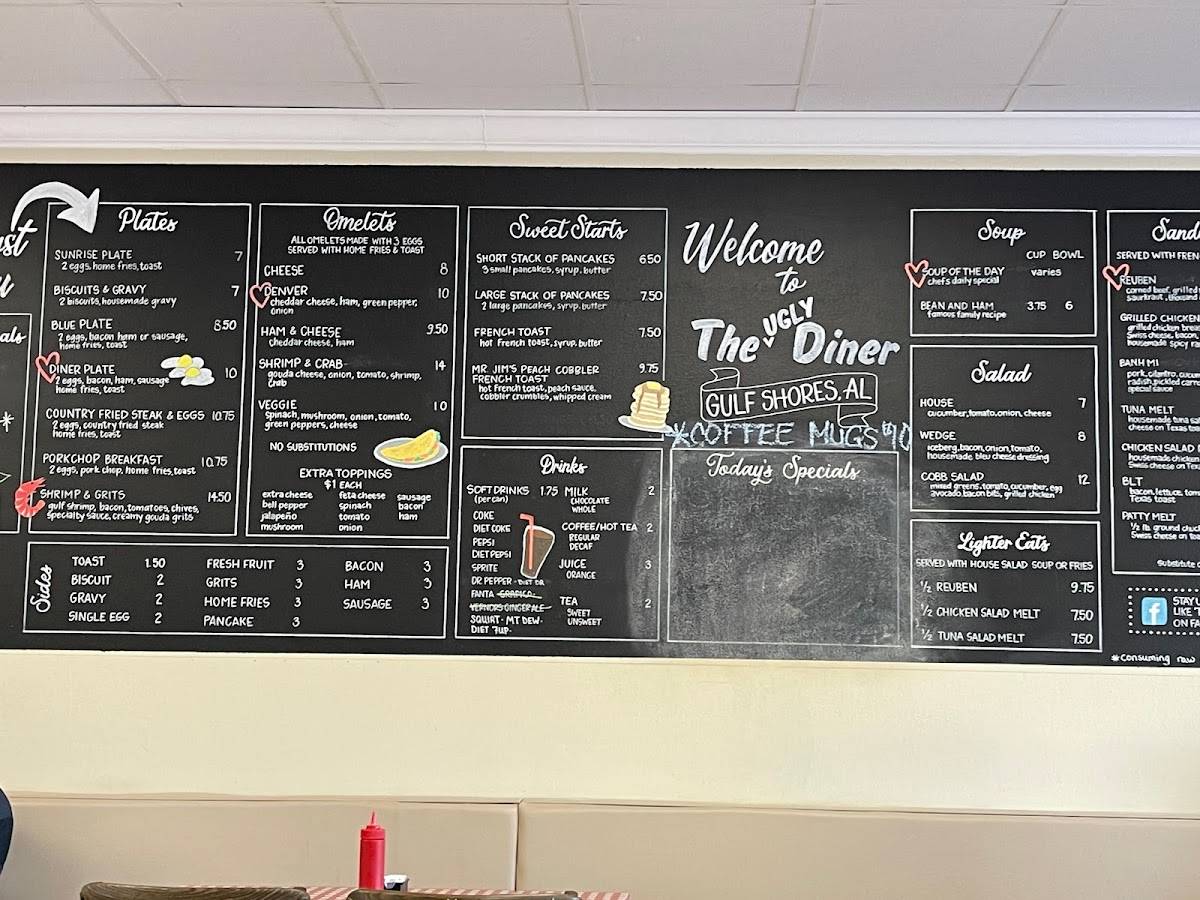 Menu at The ugly Diner restaurant, Gulf Shores