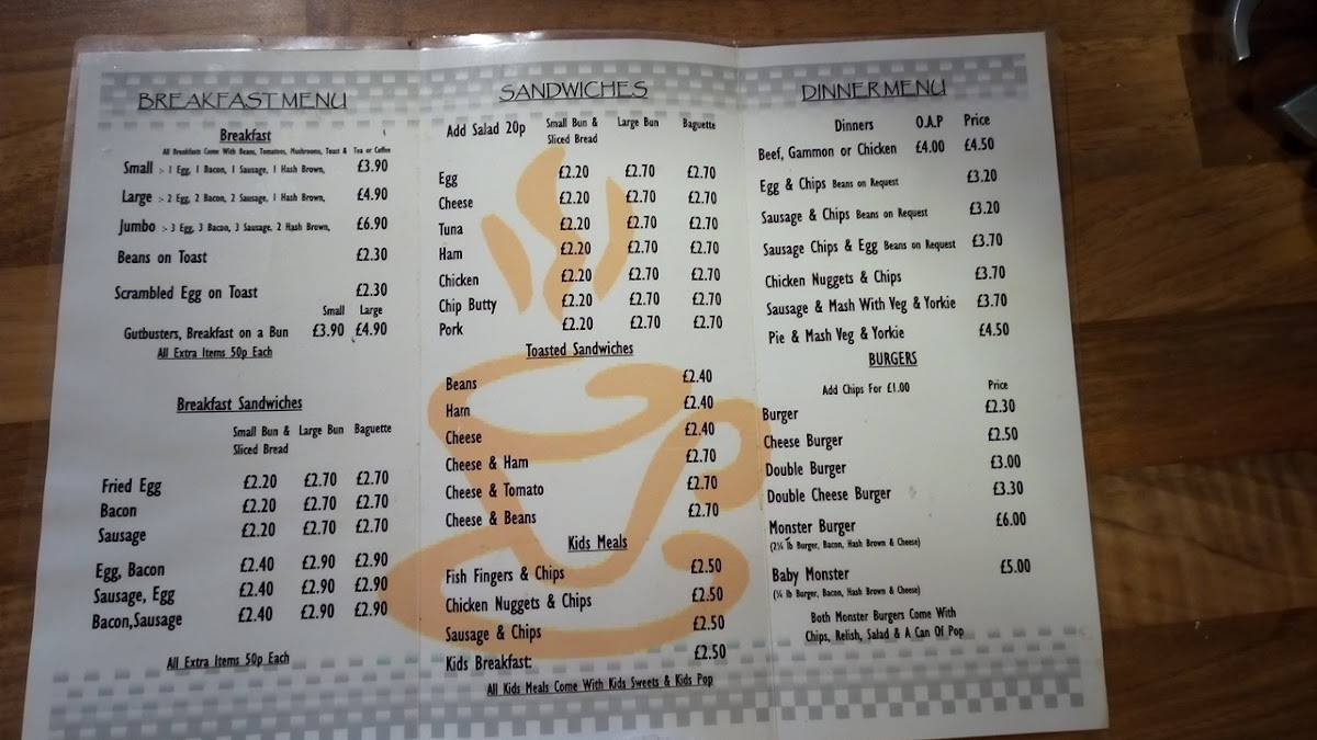 Menu at Thick Or Thin cafe, Doncaster, 8 King Ave