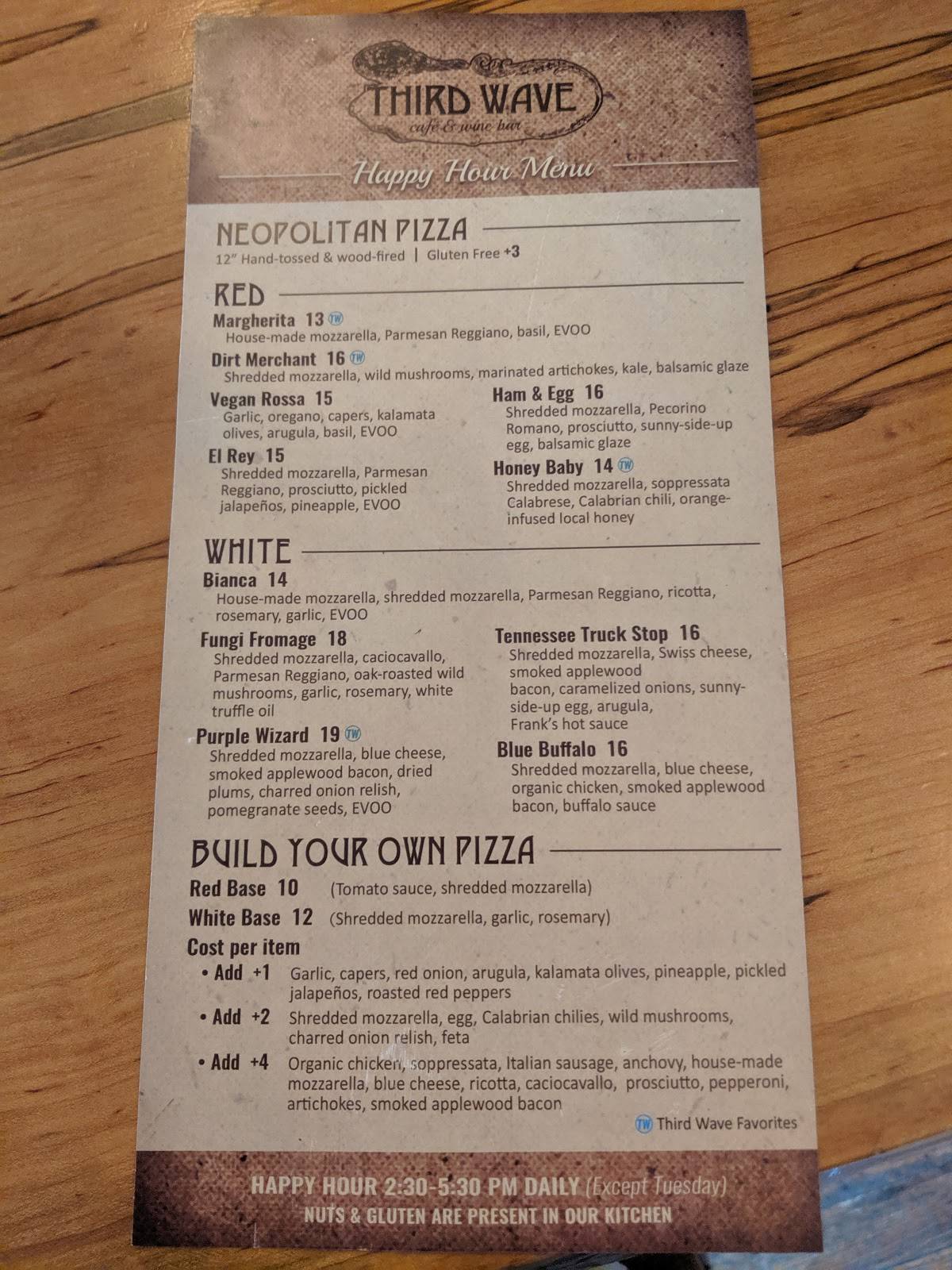 Menu at Third Wave Cafe & Wine Bar, New Smyrna Beach