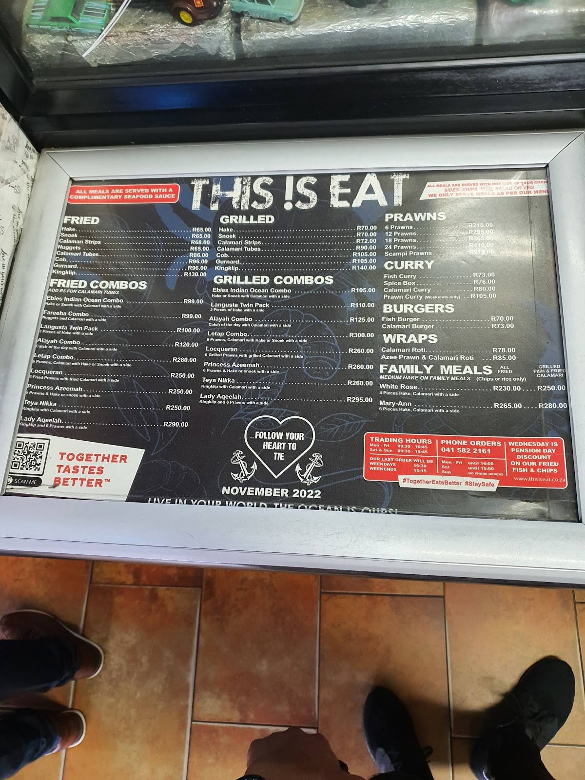 Menu at This Is Eat restaurant, Port Elizabeth