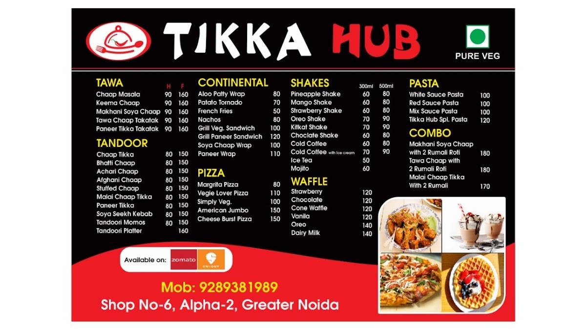Menu at Tikka Hub, Noida