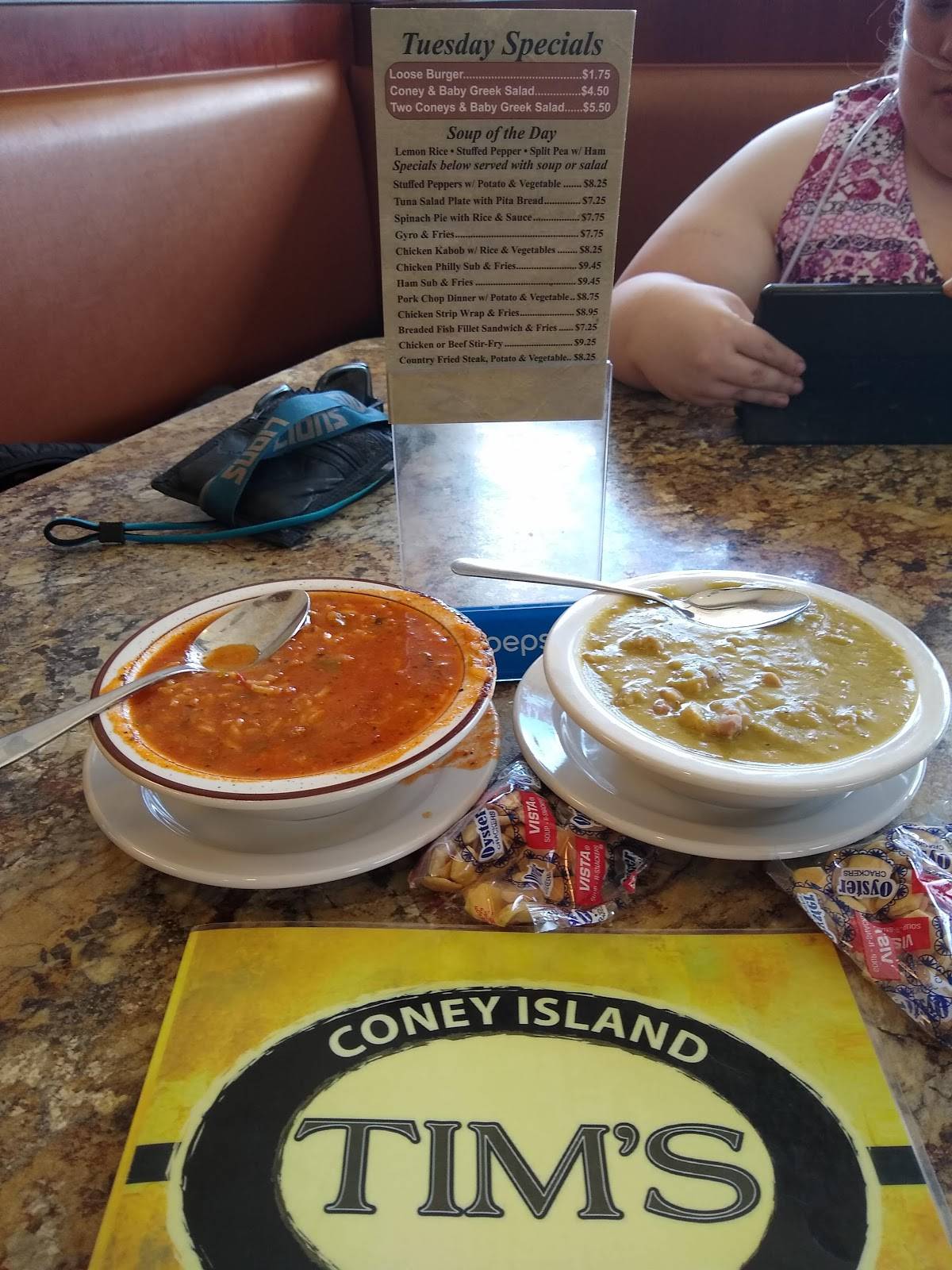 Menu at Tim's Coney Island Restaurant, Allen Park