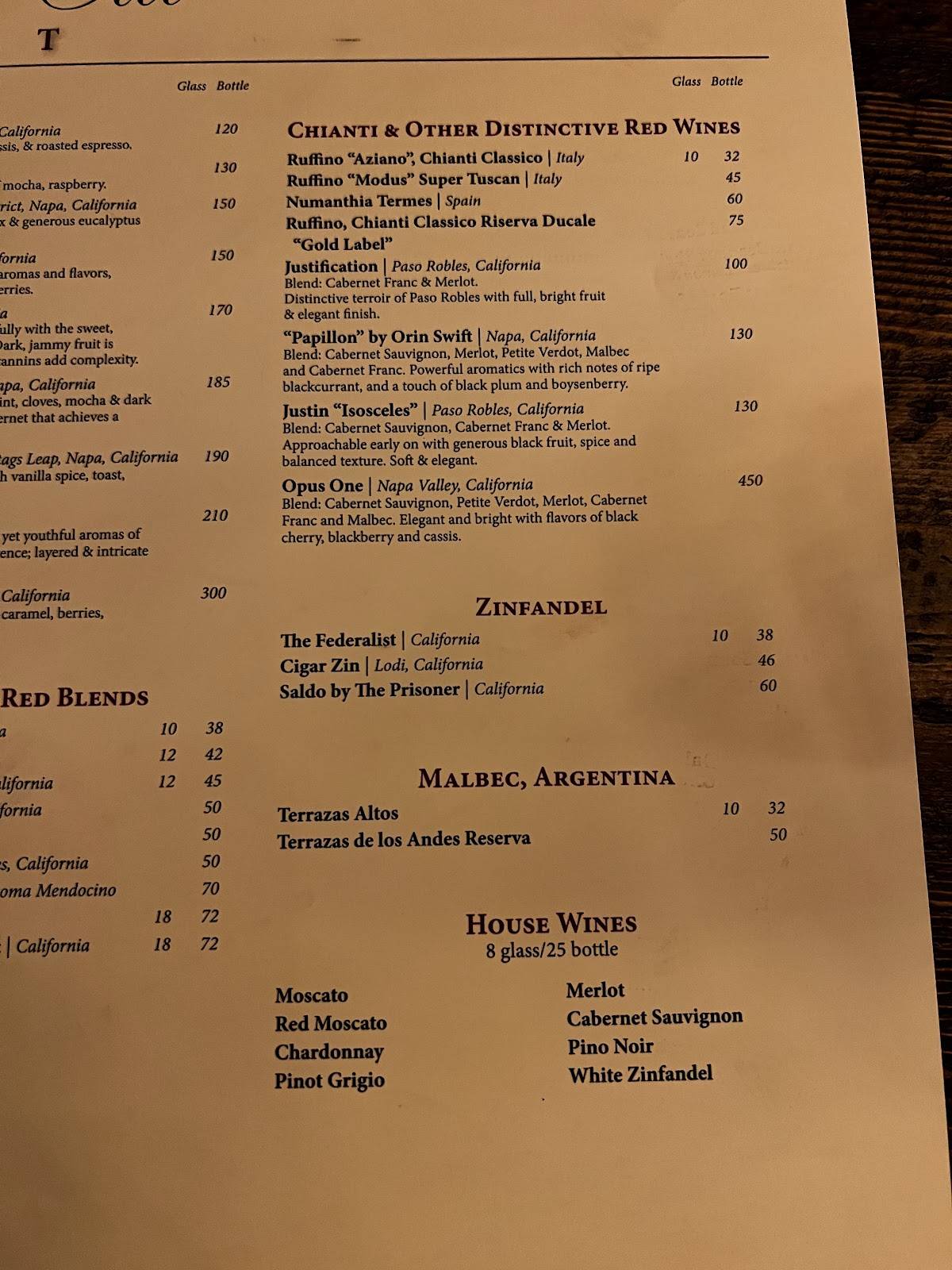 Menu at The Primal Cut steakhouse, Tinley Park