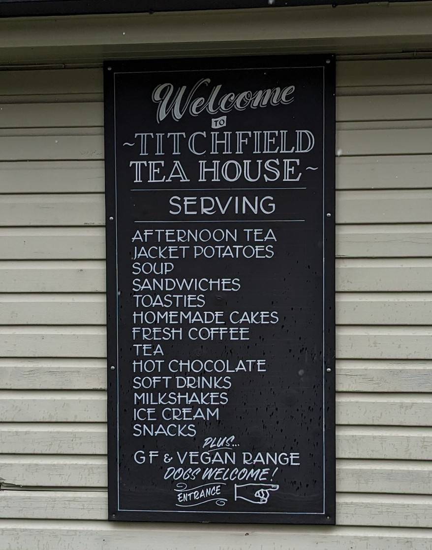 Menu at Titchfield Teahouse cafe, Mansfield