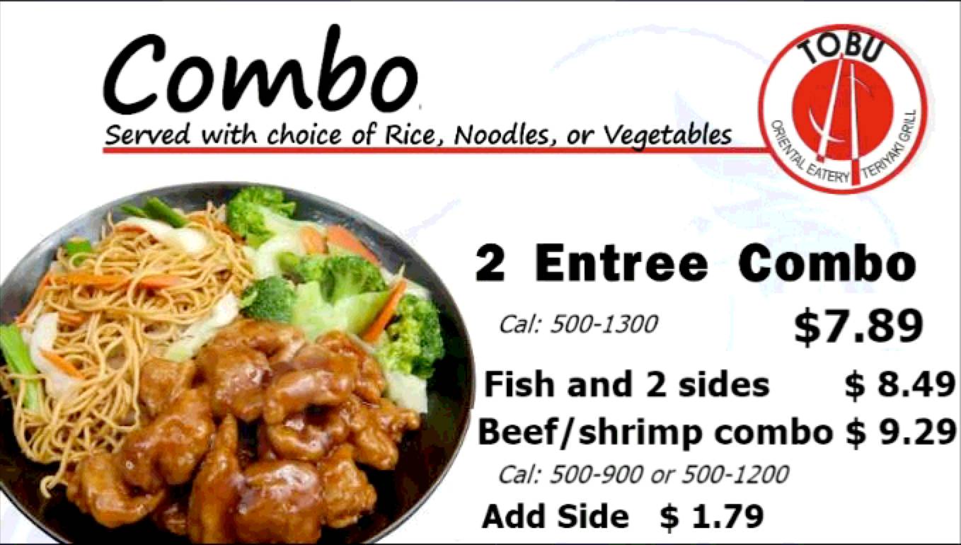 Menu at Tobu Oriental Eatery fast food, West Palm Beach