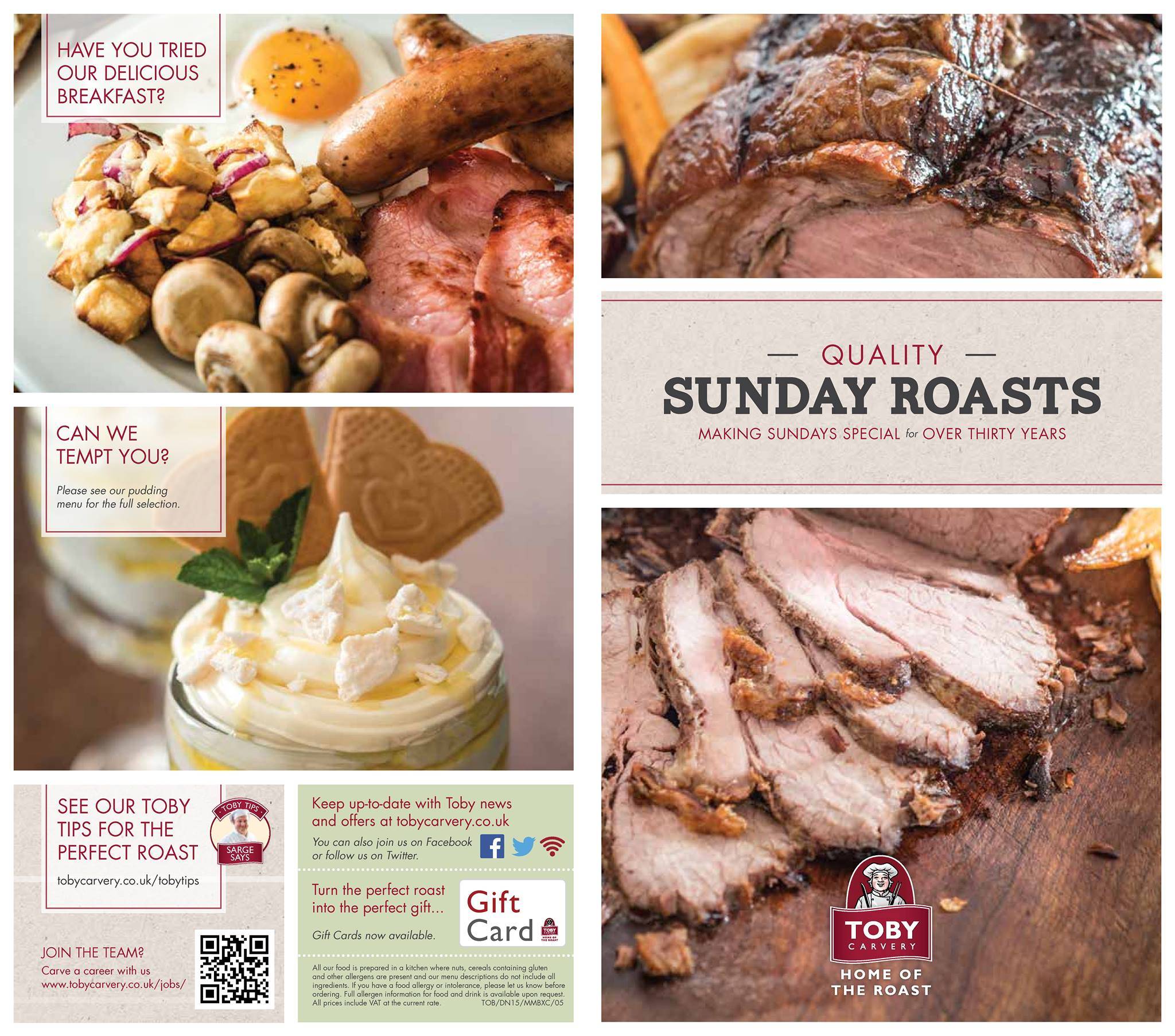 Menu at Toby Carvery Parkhead pub & bar, Sheffield, 345 Ecclesall Rd S