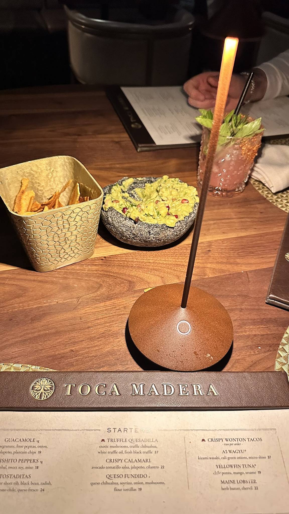 Menu at Toca Madera Las Vegas steakhouse, Las Vegas