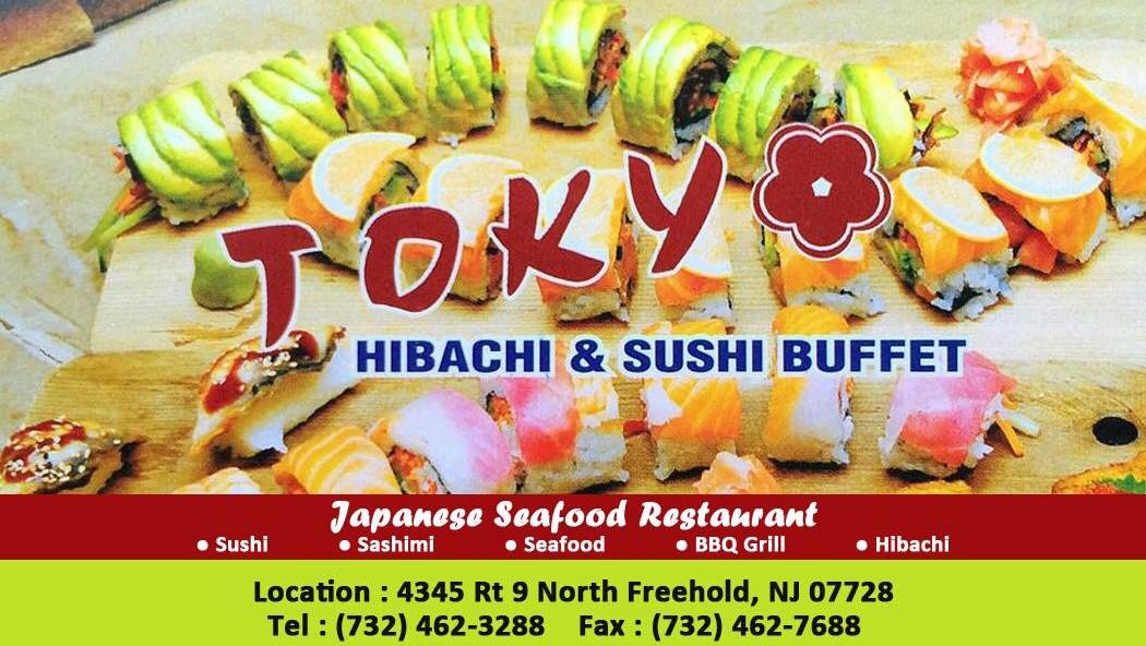 Menu at Tokyo Sushi and Hibachi Buffet restaurant, Freehold