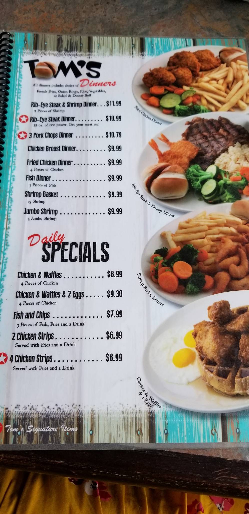 Menu at Tom's Famous Burgers 6 restaurant, Huntington Park, Pacific Blvd