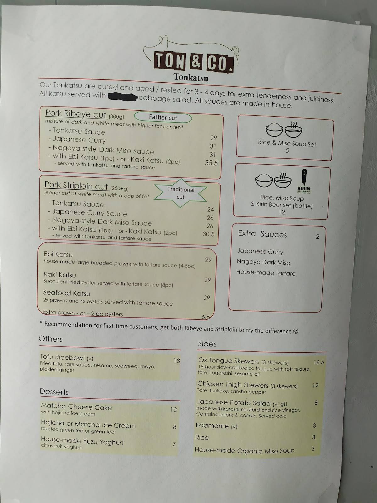 Menu at Ton & Co restaurant, Windsor