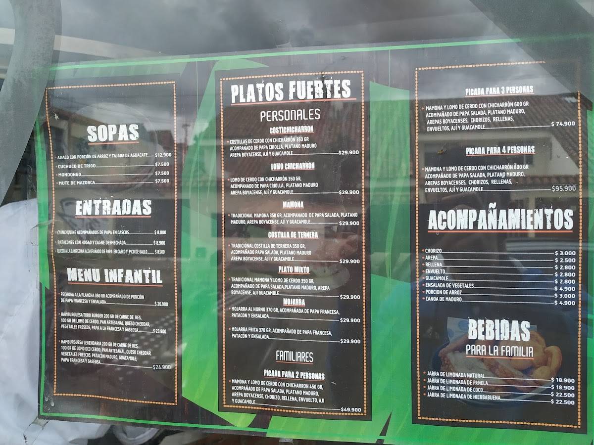 Carta del restaurante Toro Azul, Bogotá, Cl. 150 #19b16