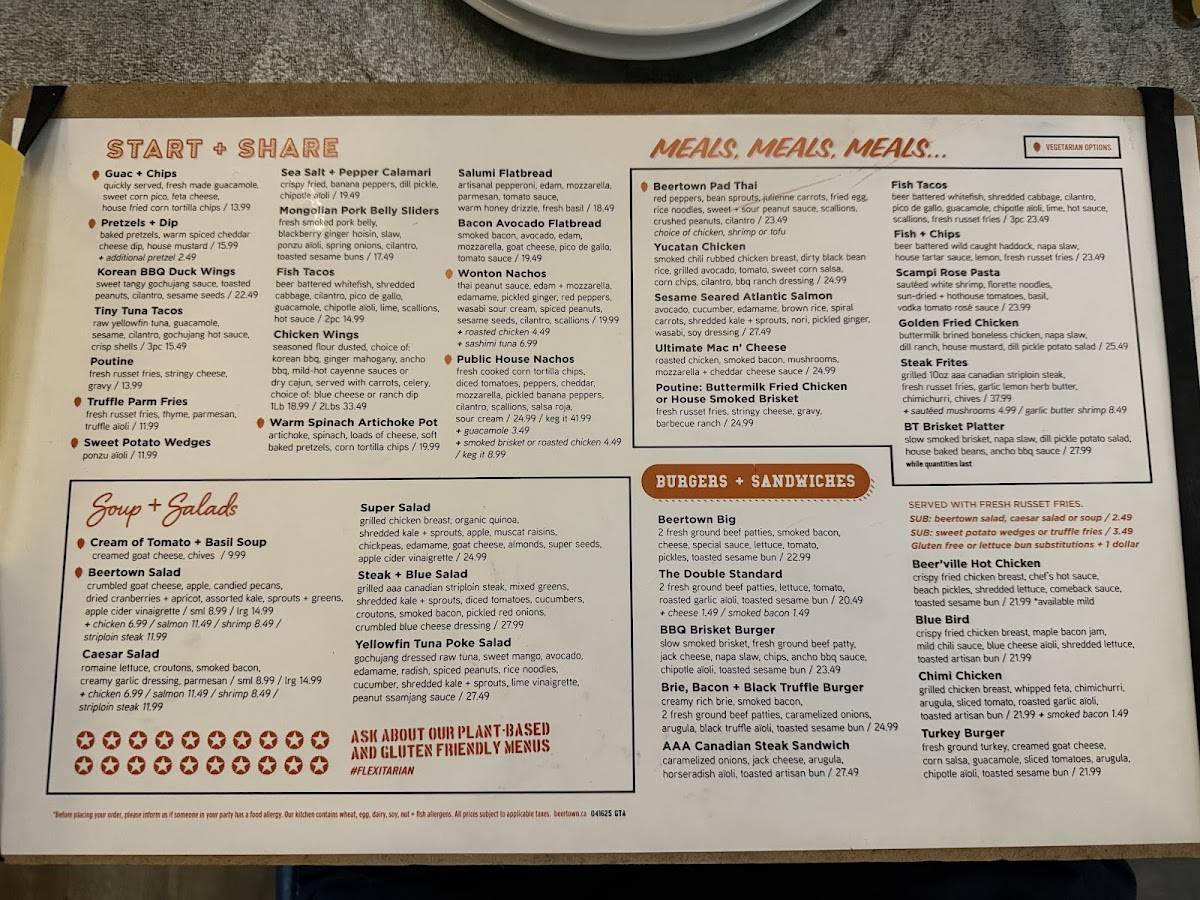 Menu at Beertown Public House Toronto, Toronto, 125 Wellington St W