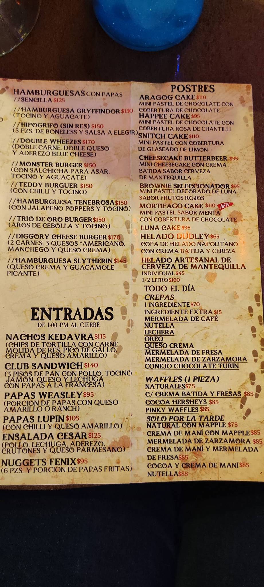 Carta del restaurante El Caldero Mágico TRC, Torreón