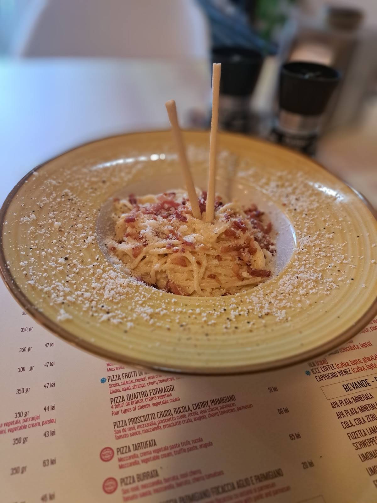 Menu at Trattoria Adagio, Bucharest, Strada Tache Ionescu 29