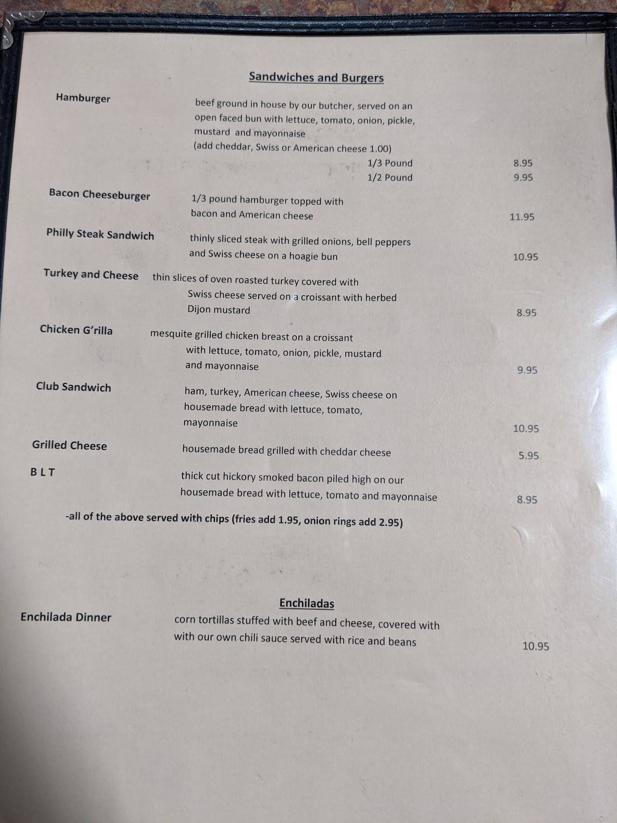 Menu at Triple C Steakhouse, Devine
