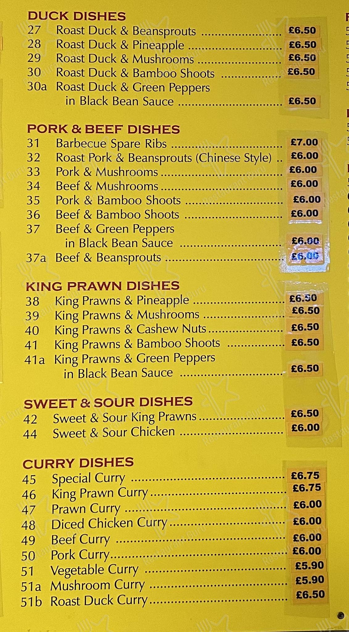 Menu at Triple Crown fast food, Cardiff