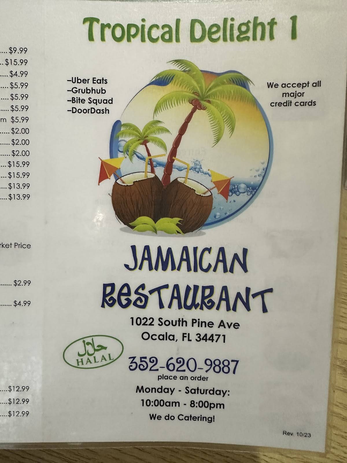 Menu at Tropical Delight restaurant, Ocala, S Pine Ave