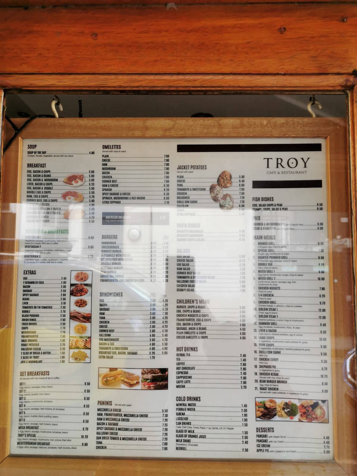 Menu at Troy Cafe Restaurant, London, 5 Holmes Rd