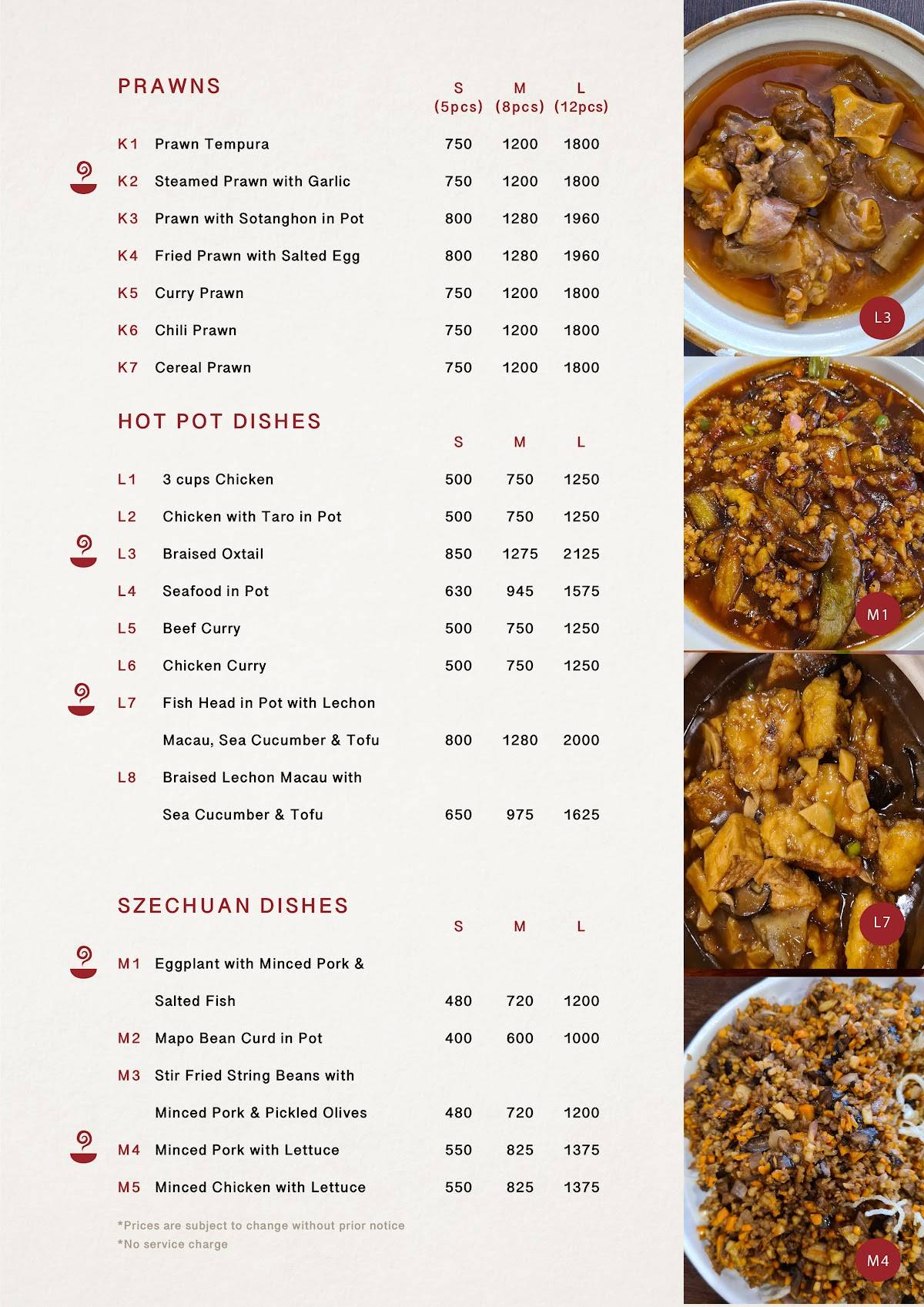 Menu at Tung Lo Wan's restaurant, San Juan
