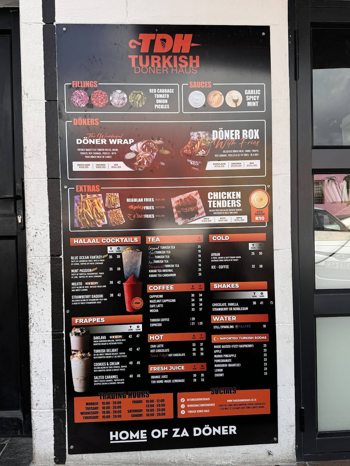 Menu at Turkish Döner Haus - Bo Kaap restaurant, Cape Town