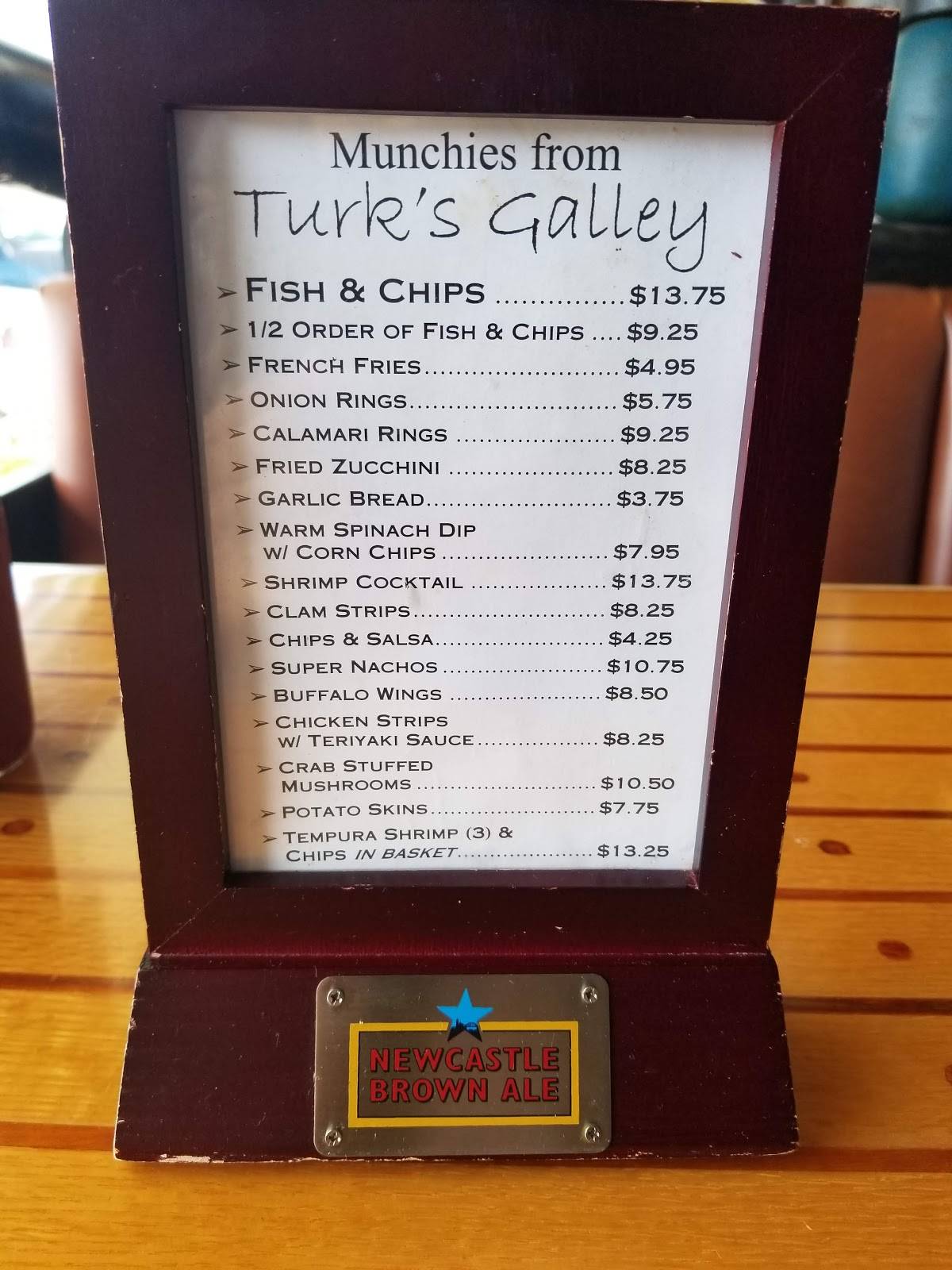 Menu at Turk's Restaurant, Dana Point