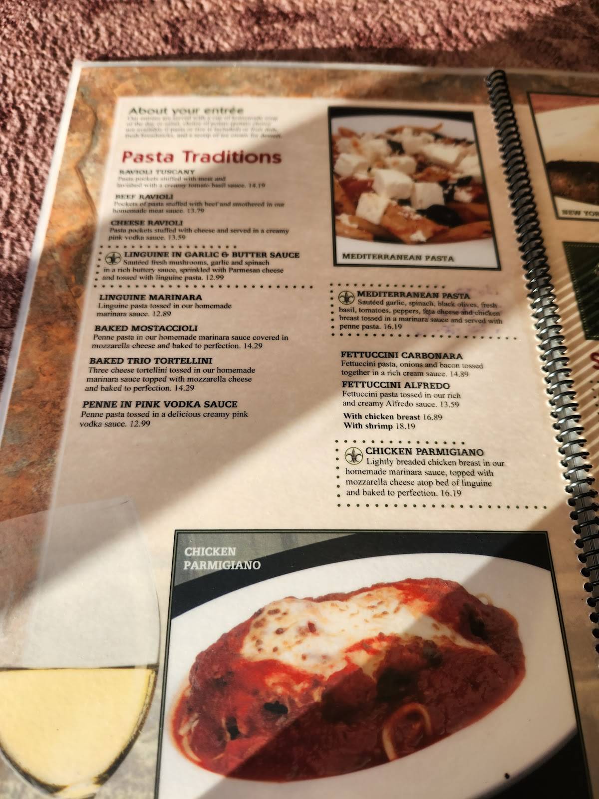 Menu at Tuscany Grill restaurant, Robinson