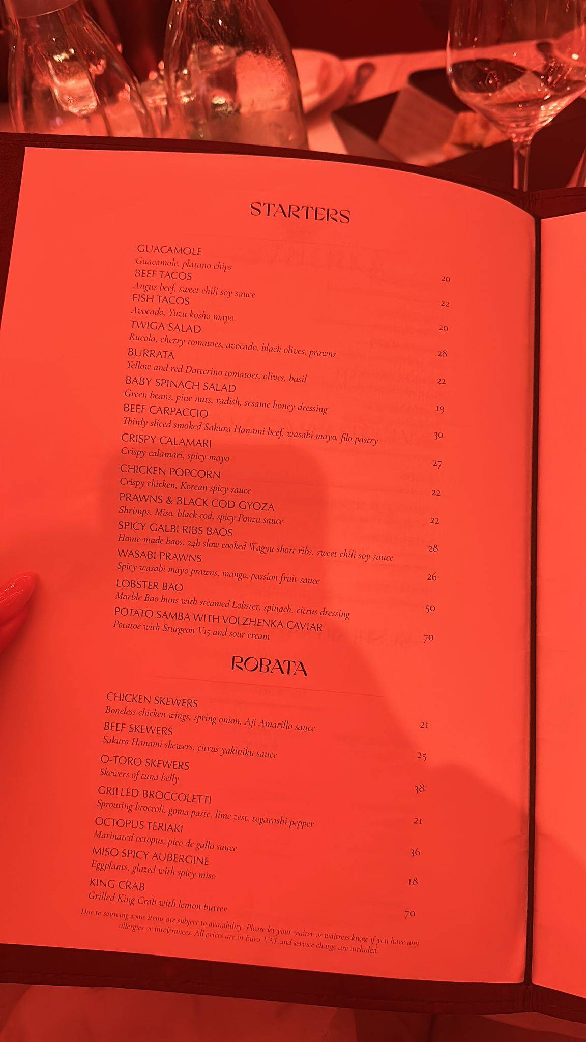 Menu at Twiga Monte Carlo restaurant, Monaco, 10 Avenue Princesse Grace ...