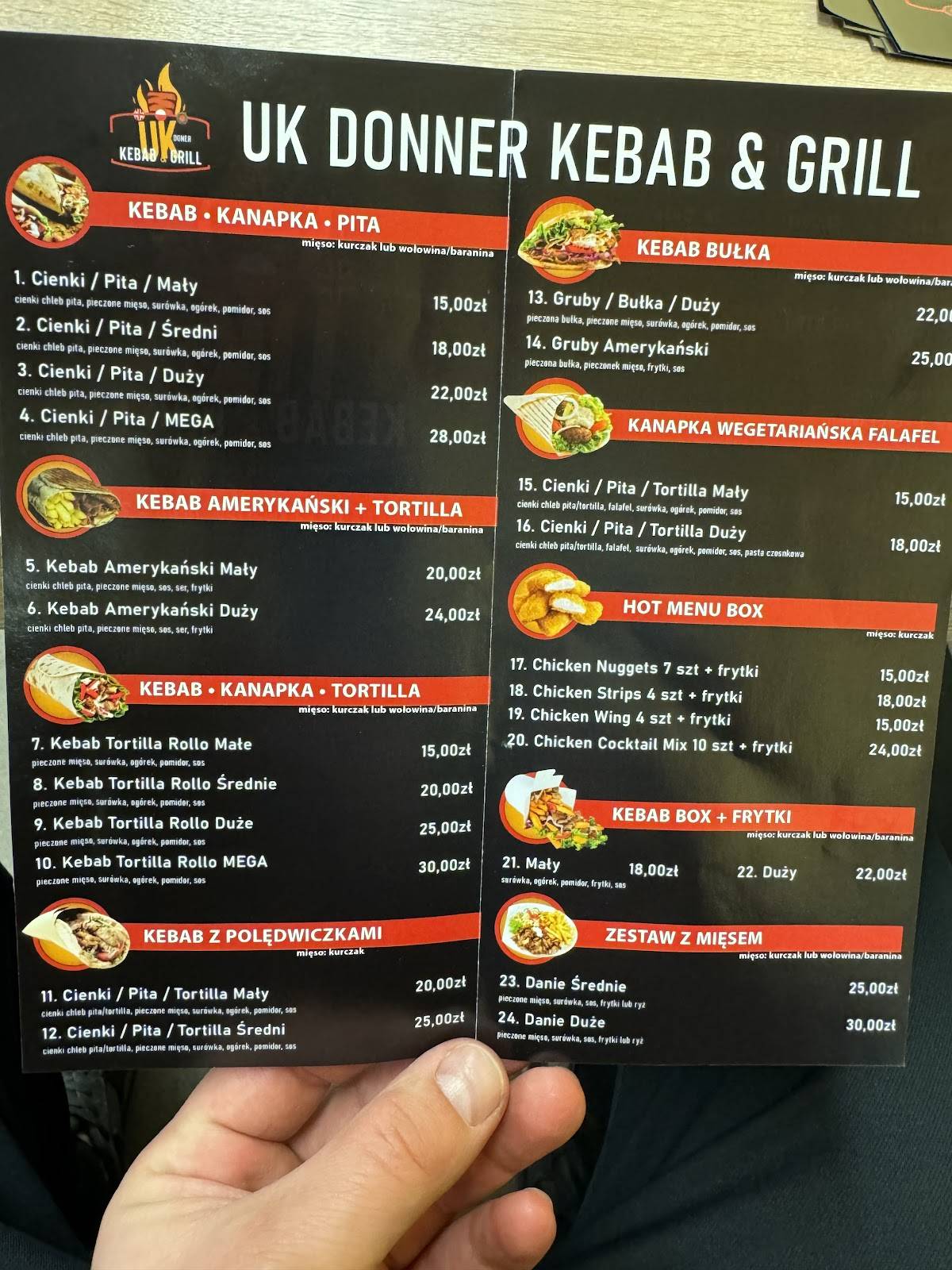 Menu at UK DONER KEBAB & GRILL restaurant, Mirsk