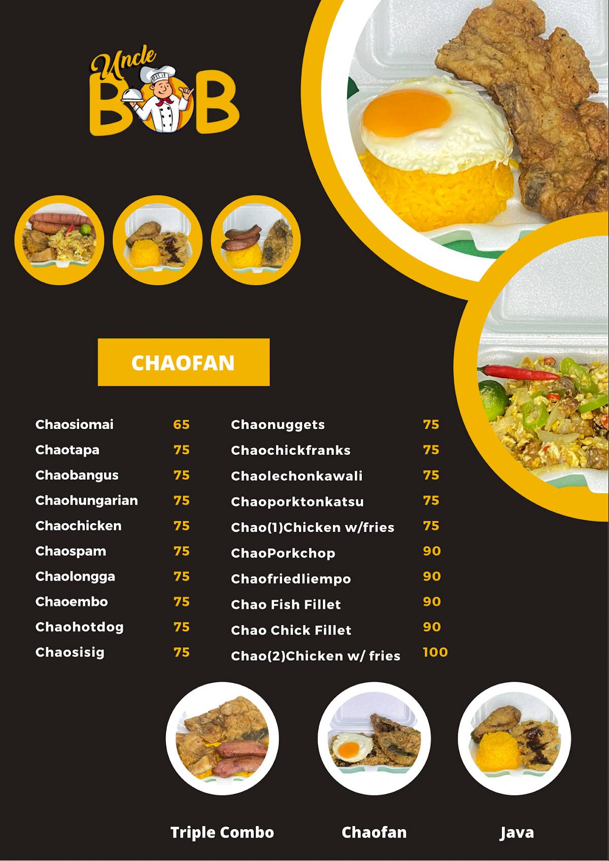 Menu at Uncle-Bob's Silogan Pembo Makati restaurant, Taguig