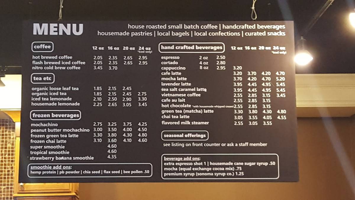 Carta del café Union Coffee Roaster, Ayer