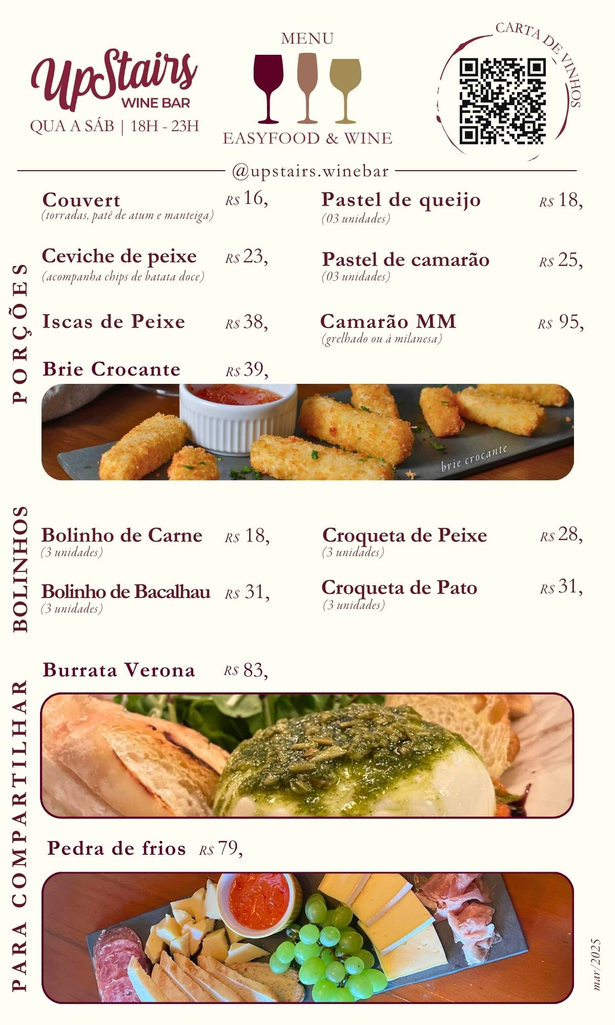 Menu em UpStairs - Wine Bar, Curitiba