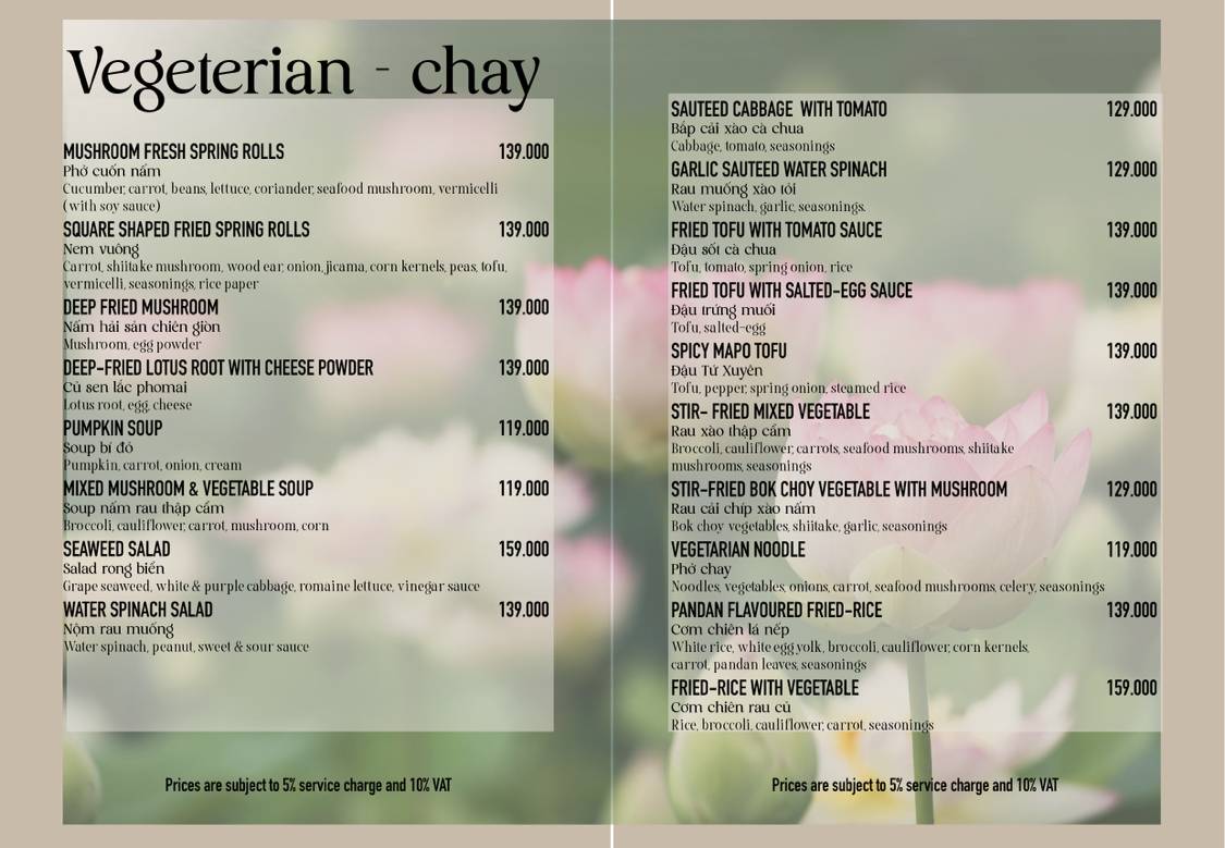 Menu at VIET Restaurant Hanoi, Hanoi