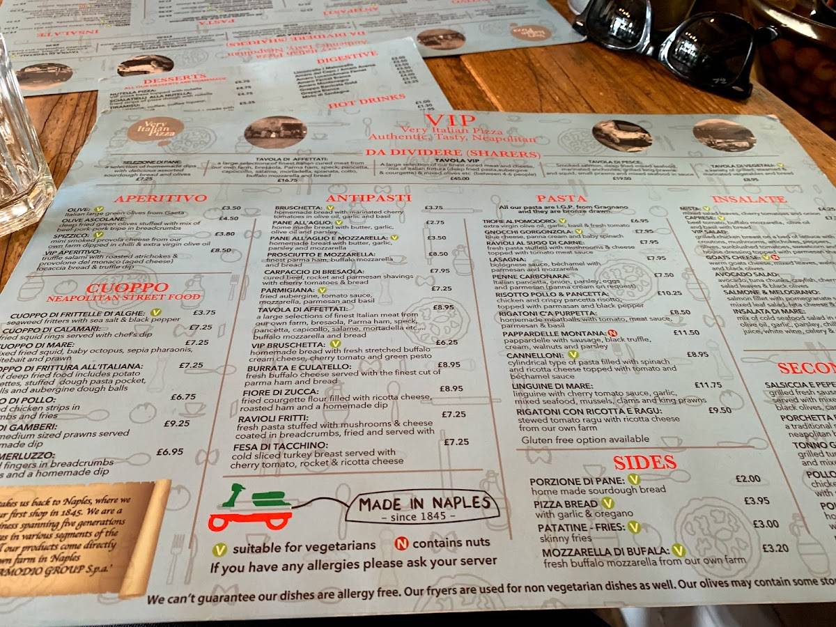Menu at VIP very Italian pizza saltdean restaurant, Saltdean, 67 ...