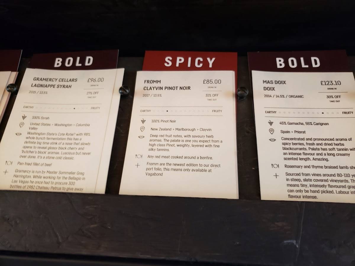 Menu at Vagabond Victoria pub & bar, London, Unit 17